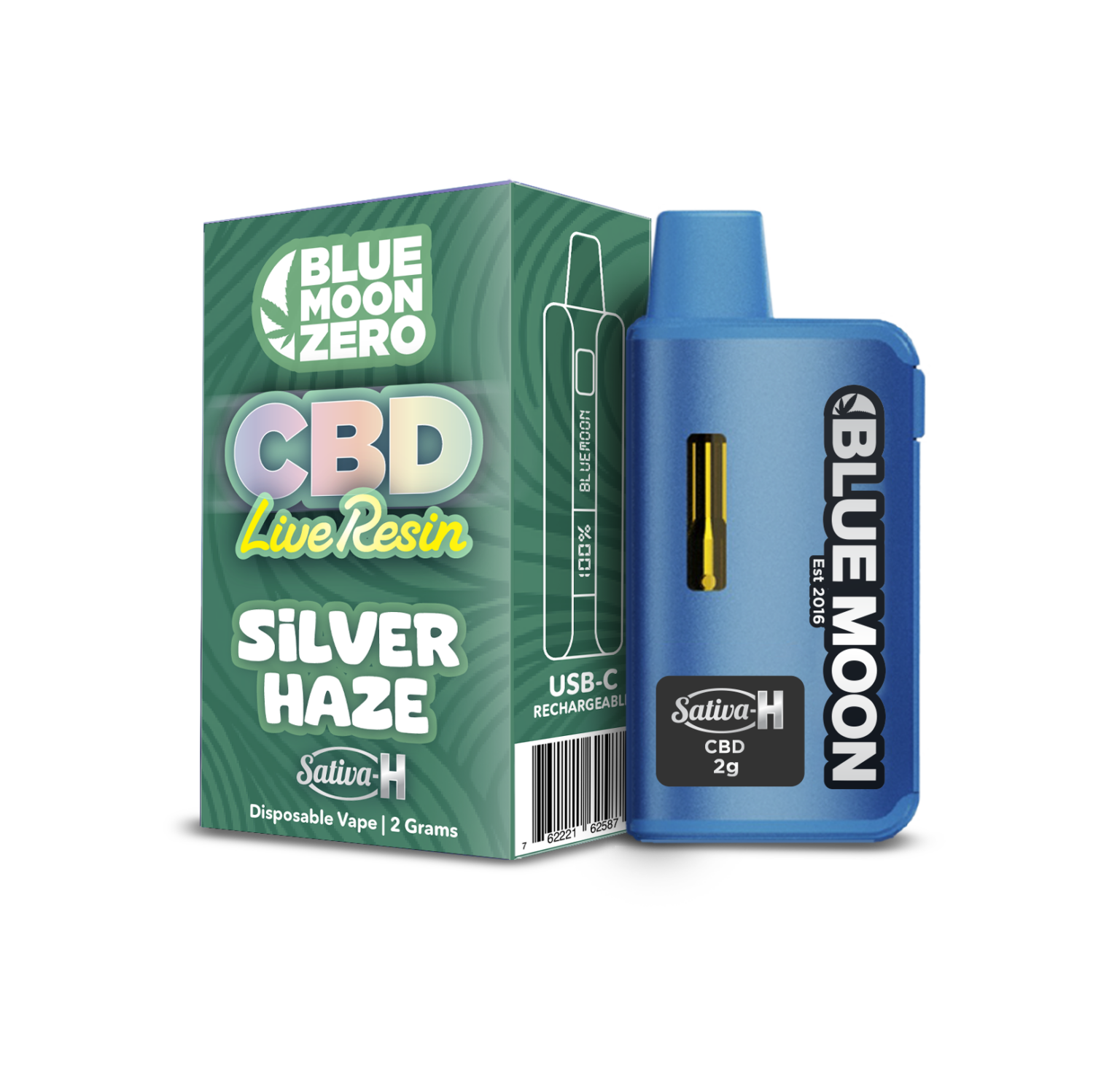 2G CBD Live Resin Disposable Vape Silver Haze - 10 Pack | Blue Moon ...