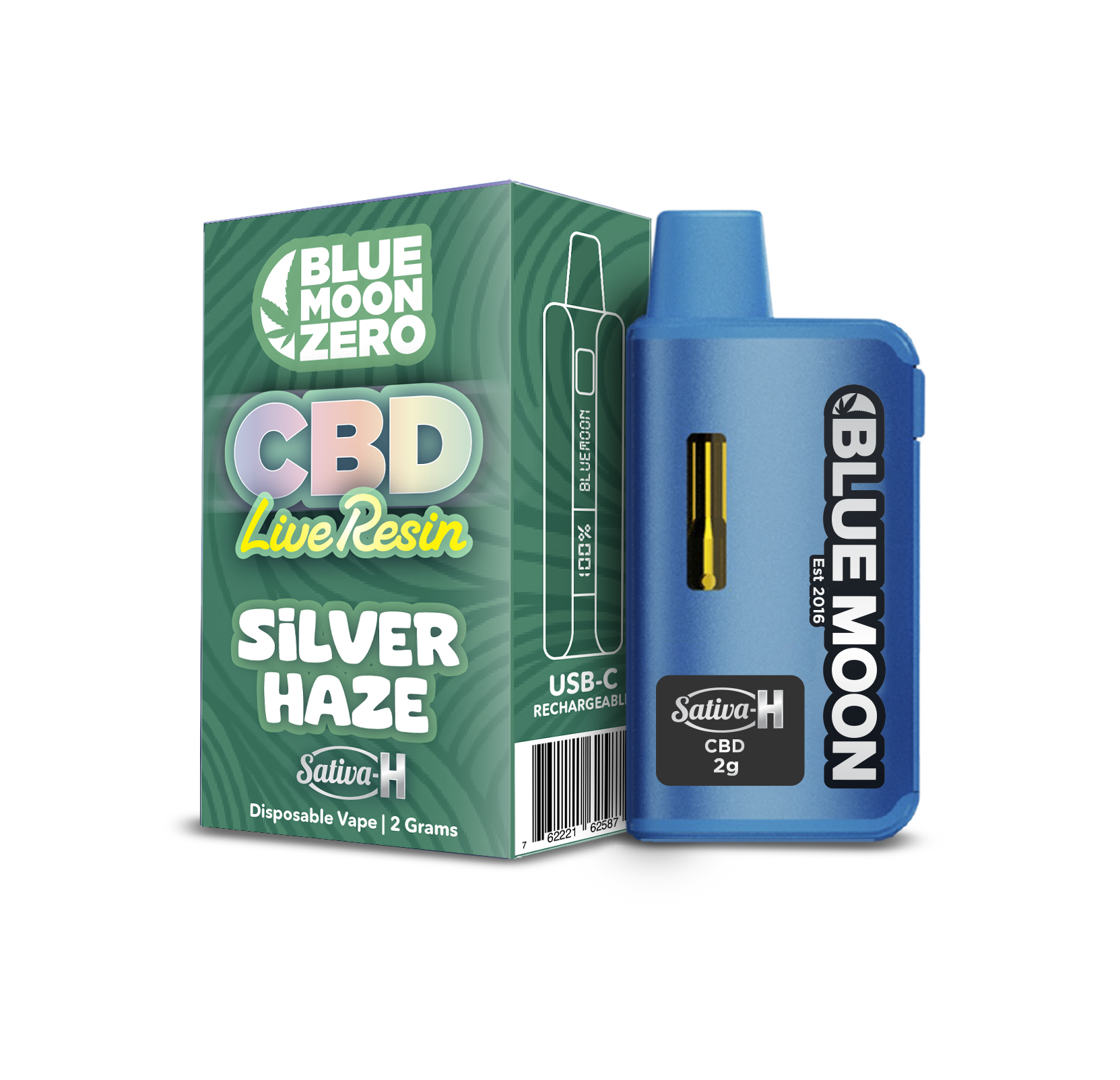 2G CBD Live Resin Disposable Vape Silver Haze - 10 Pack | Blue Moon ...