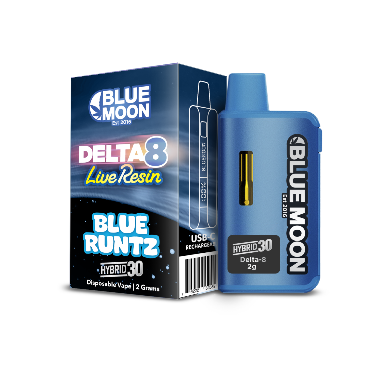 2G Delta 8 Disposable Vape Blue Runtz | Blue Moon Hemp Wholesale