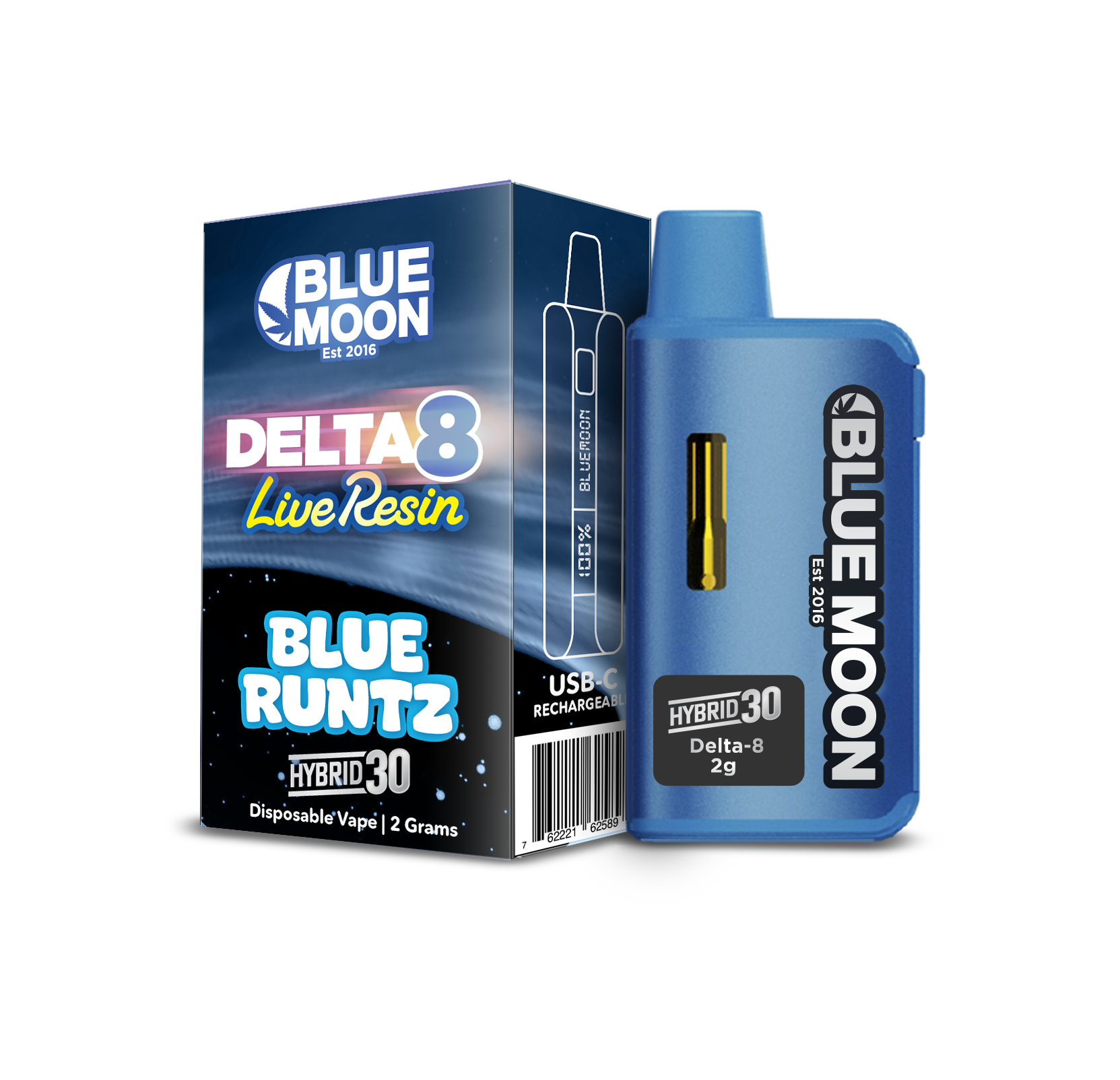 2G Delta 8 Disposable Vape Blue Runtz | Blue Moon Hemp Wholesale