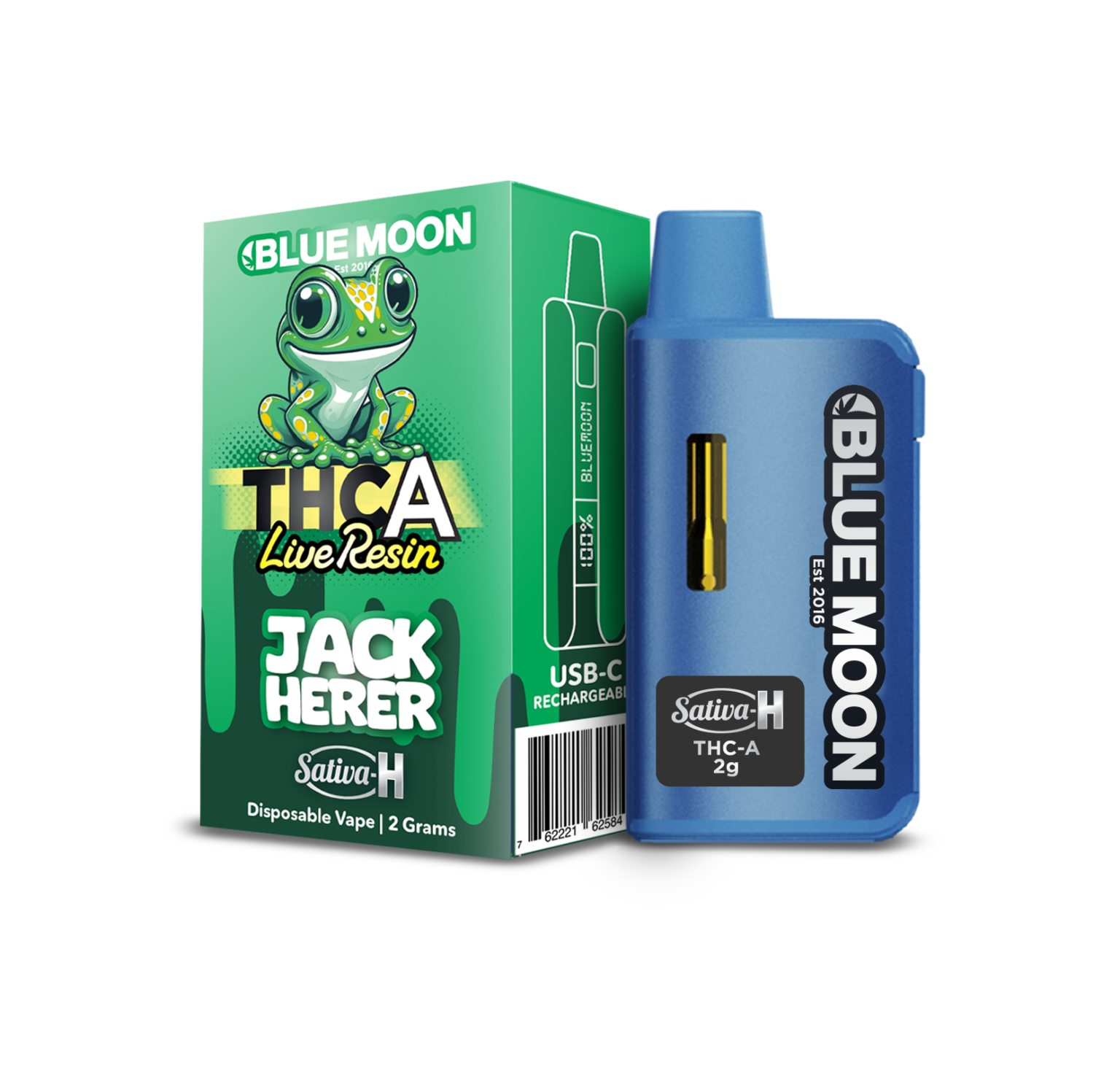 2g THC-A Disposable Vape Jack Herer - 10 pack | Blue Moon Hemp Wholesale