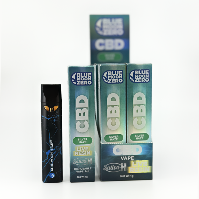 CBD Live Resin Disposable Vape Silver Haze - 10 Pack | Blue Moon Hemp ...