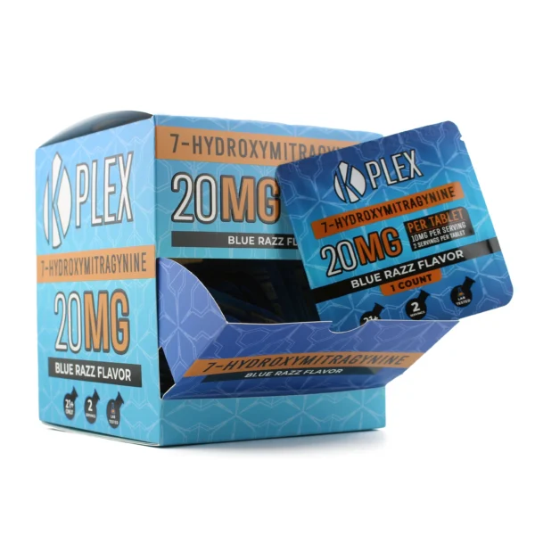 K Plex 7-OH Chewable Tablets Blue Razz 30PK Display | Blue Moon Hemp ...