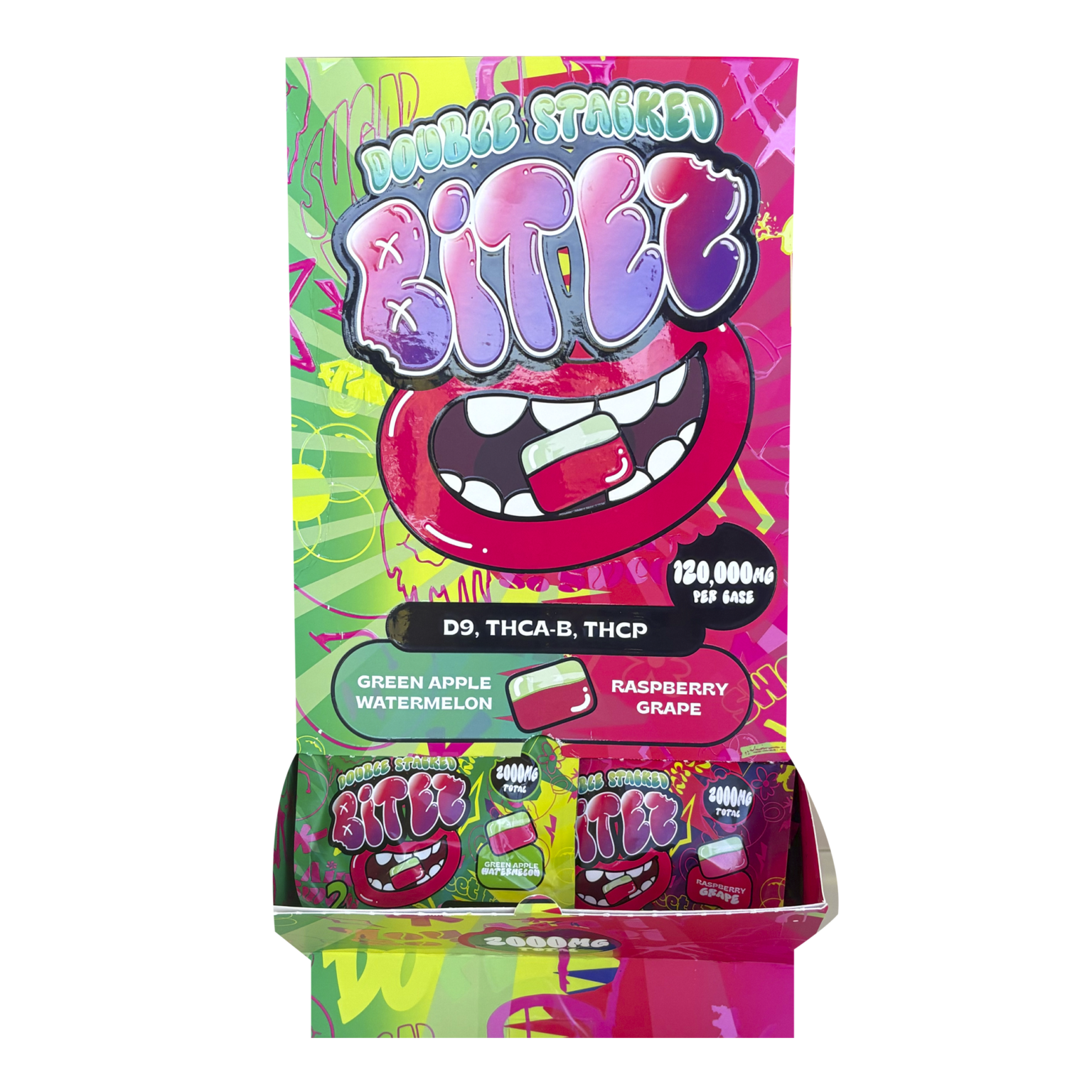 Trippy Sugar - 2ct Bitez - Green Apple Watermelon / Raspberry Grape ...